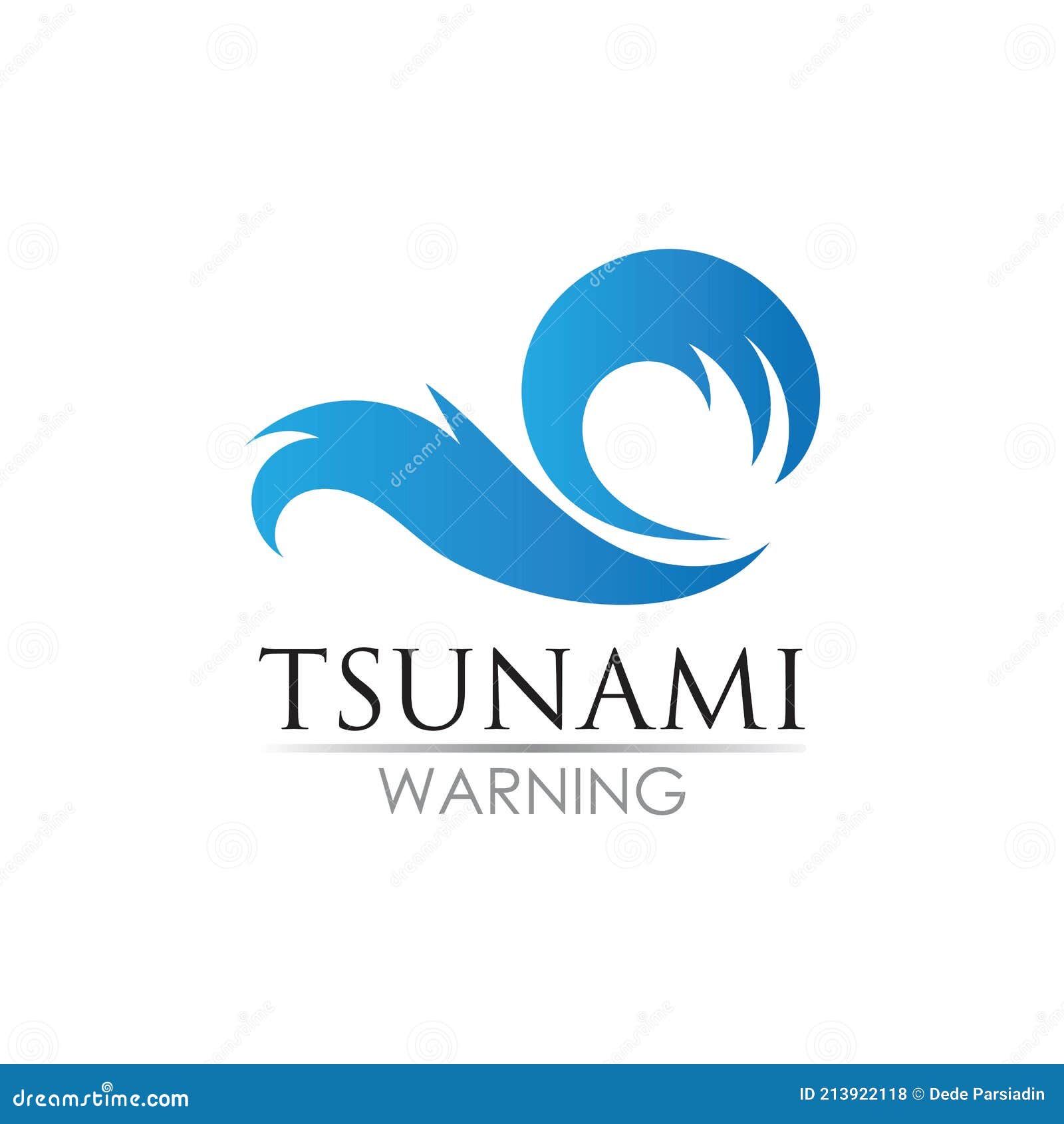 Tsunami Logo Design, Vector, Icon, Template Stock Vector - Illustration ...