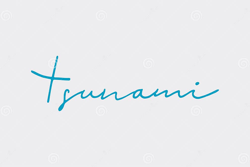 Tsunami Typography Text Vector Design on White Background. Tsunami Text ...