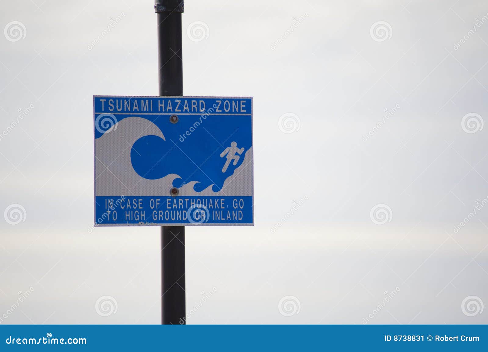 Tsunami warning sign stock image. Image of earthquake - 8738831