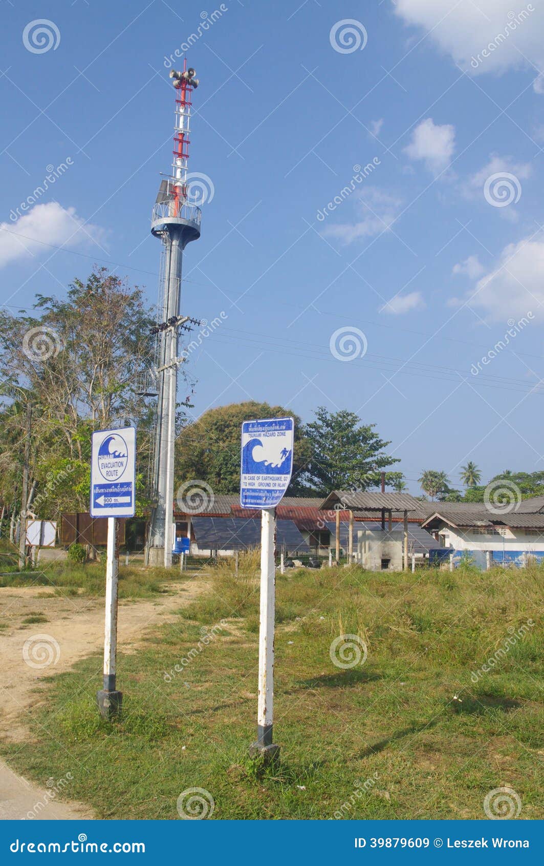 Tsunami warning tower editorial stock image. Image of thailand - 39879609