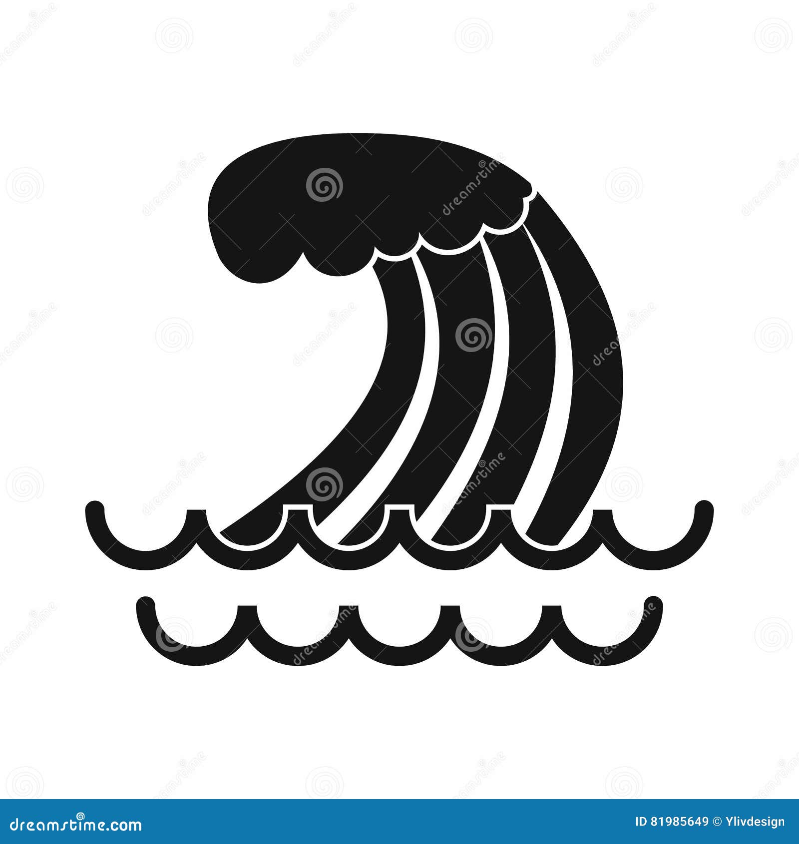 Tsunami Wave Icon, Simple Style Stock Vector - Illustration of ocean ...