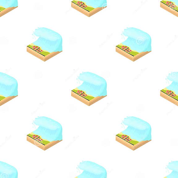 Tsunami Wave Pattern Seamless Vector Stock Vector - Illustration of ...