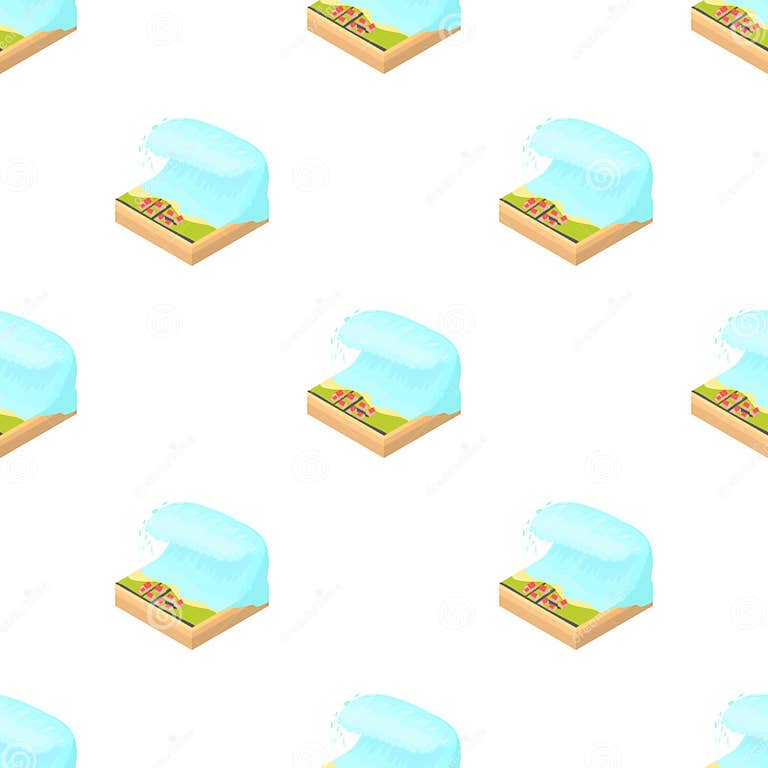 Tsunami Wave Pattern Seamless Vector Stock Vector - Illustration of ...