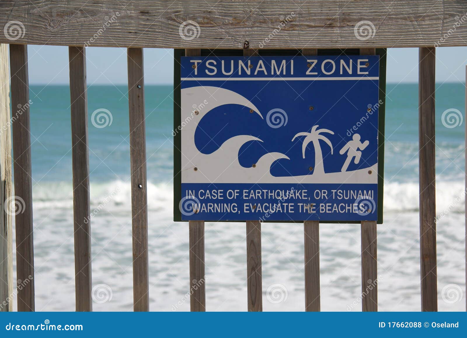 Tsunami Zone Sign stock photo. Image of evacuate, beach - 17662088