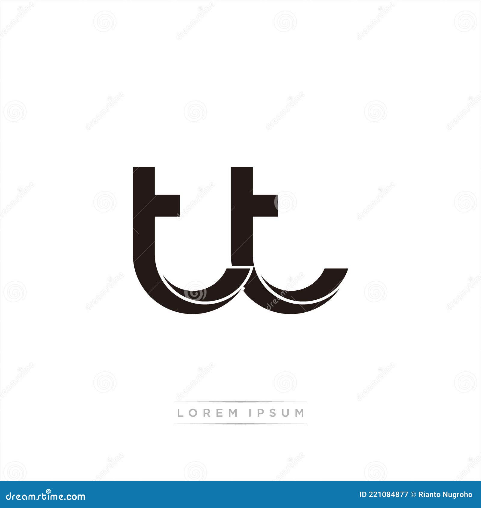 Tt Initial Letter Split Lowercase Modern Monogram Linked Outline ...