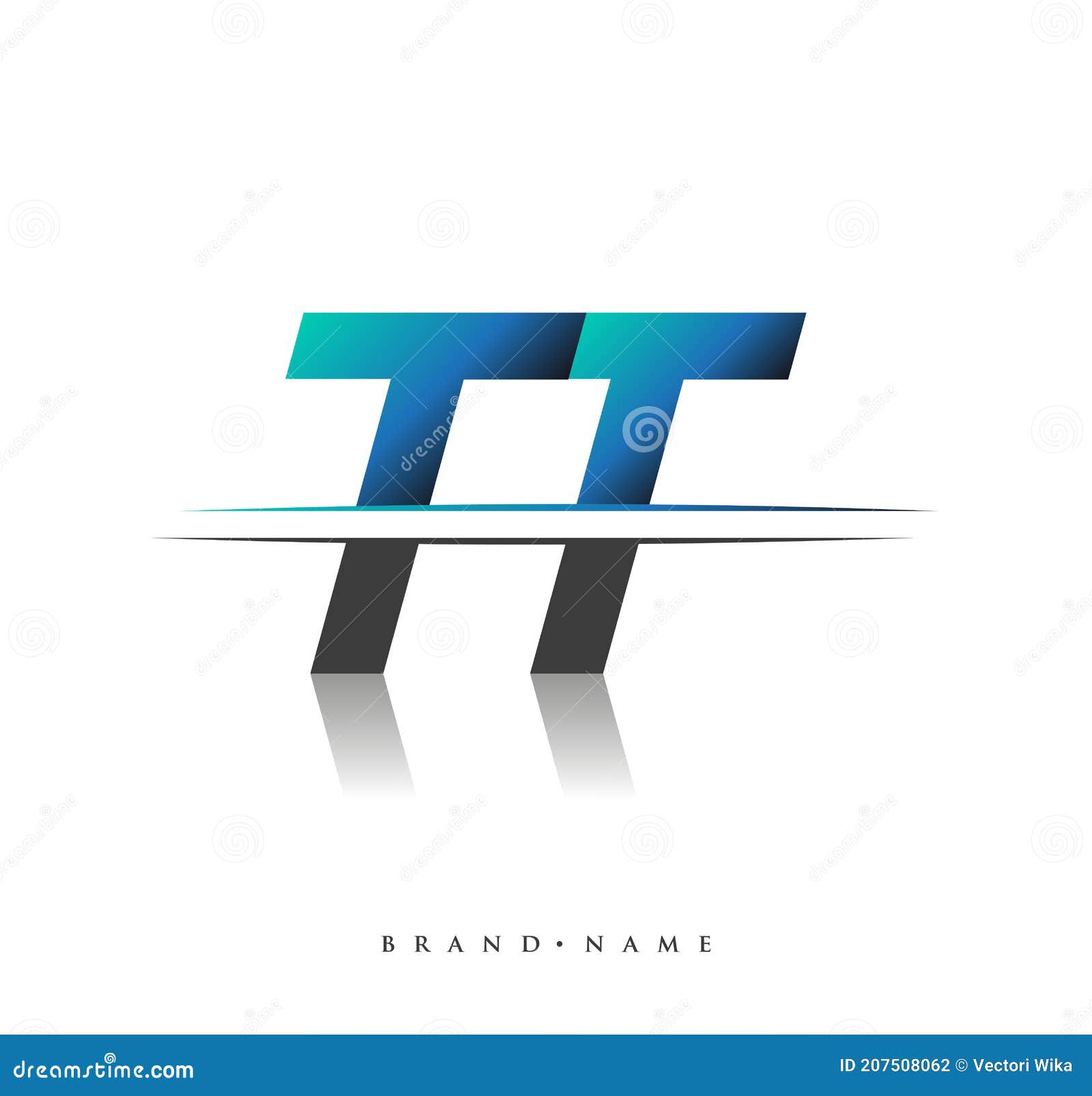 TT Initial Logo Company Name Colored Black and Blue, Simple and Modern ...