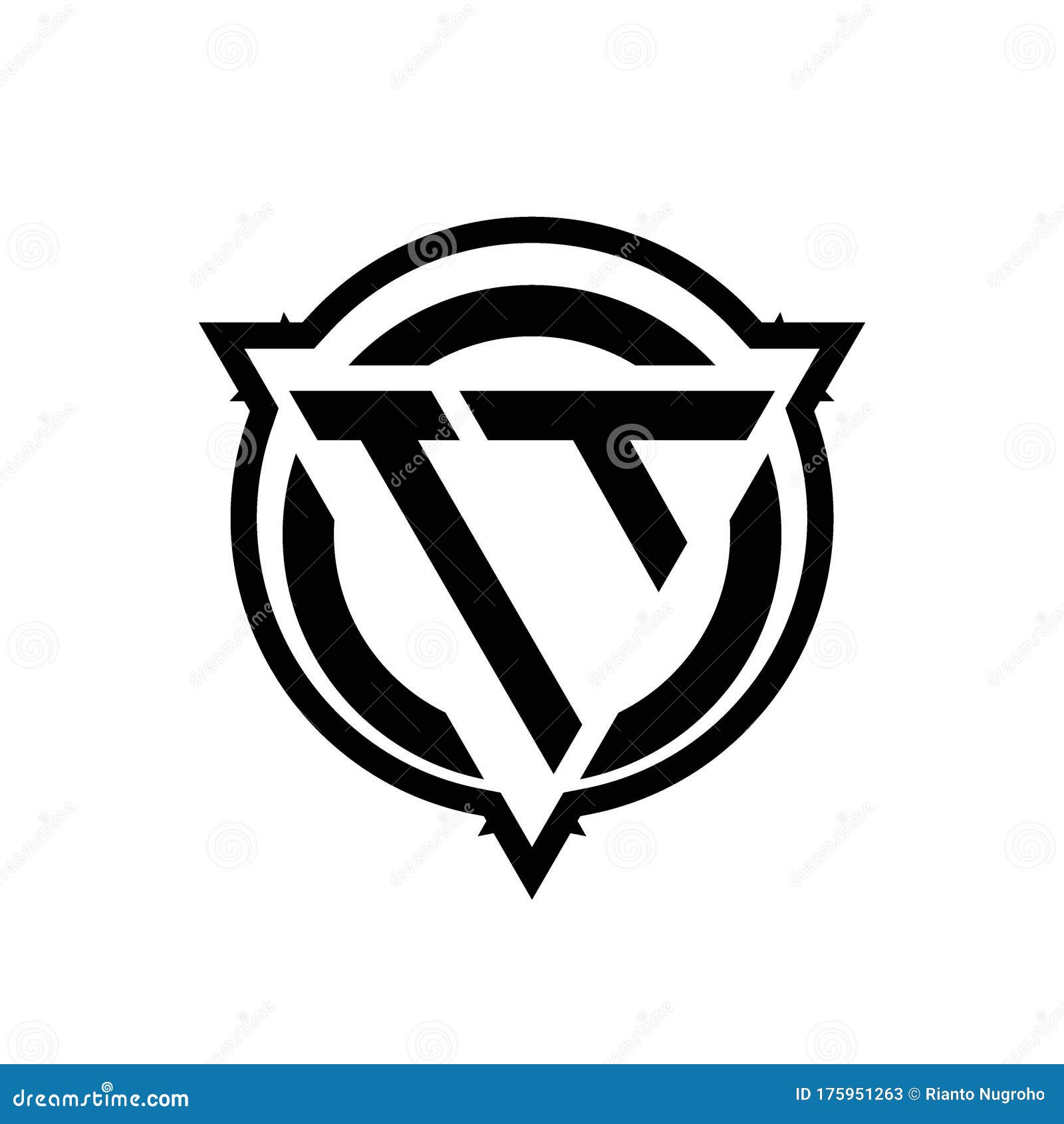 TT Logo with Triangle Shape and Circle with Outline Rounded Design ...