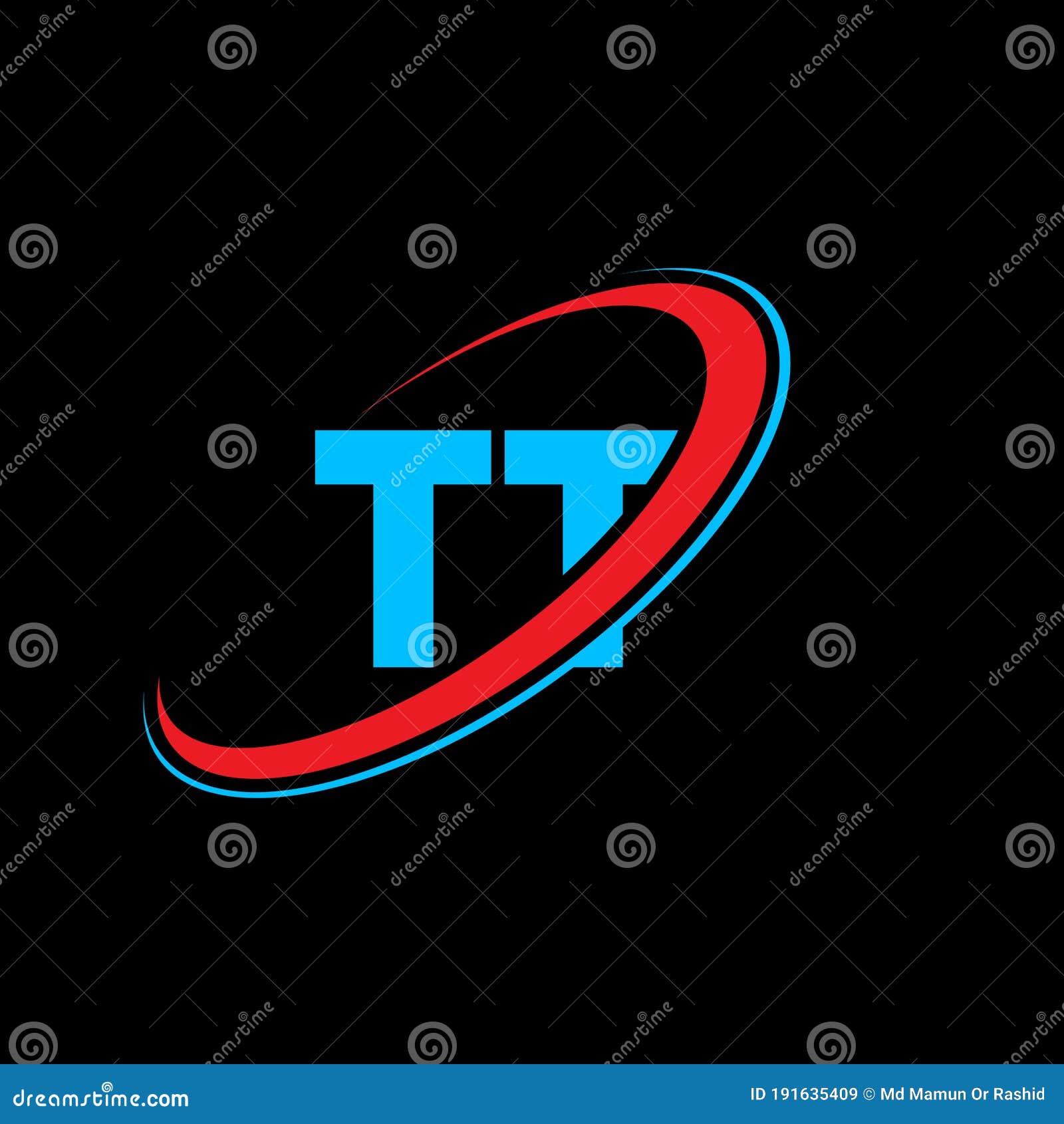 TT T T Letter Logo Design. Initial Letter TT Linked Circle Uppercase ...