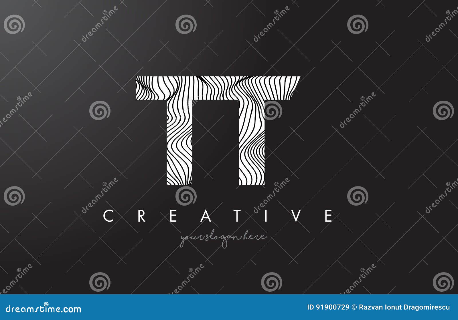 TT T Letter Logo with Zebra Lines Texture Design Vector. Stock Vector ...