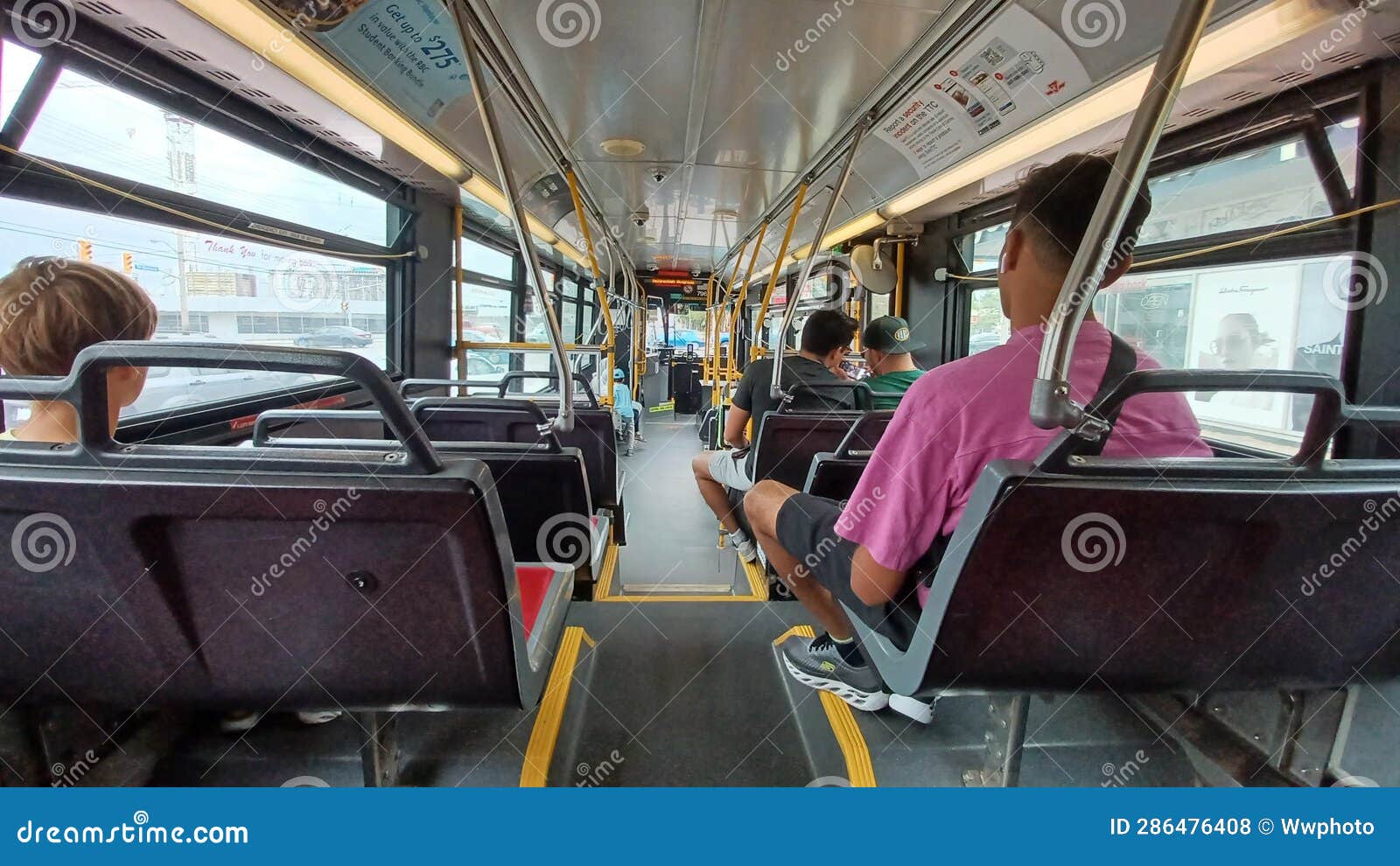 TTC bus inside view editorial stock photo. Image of ontario - 286476408