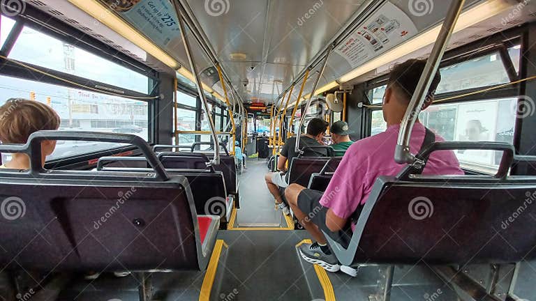 TTC bus inside view editorial stock photo. Image of ontario - 286476408