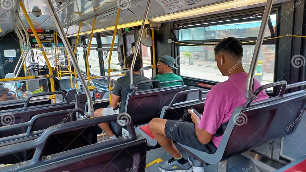 TTC bus inside view editorial stock image. Image of people - 286476454