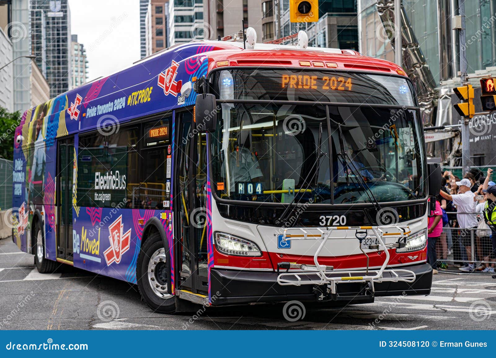 TTC Pride Bus at the 2024 Annual Pride Parade in Downtown Toronto ...