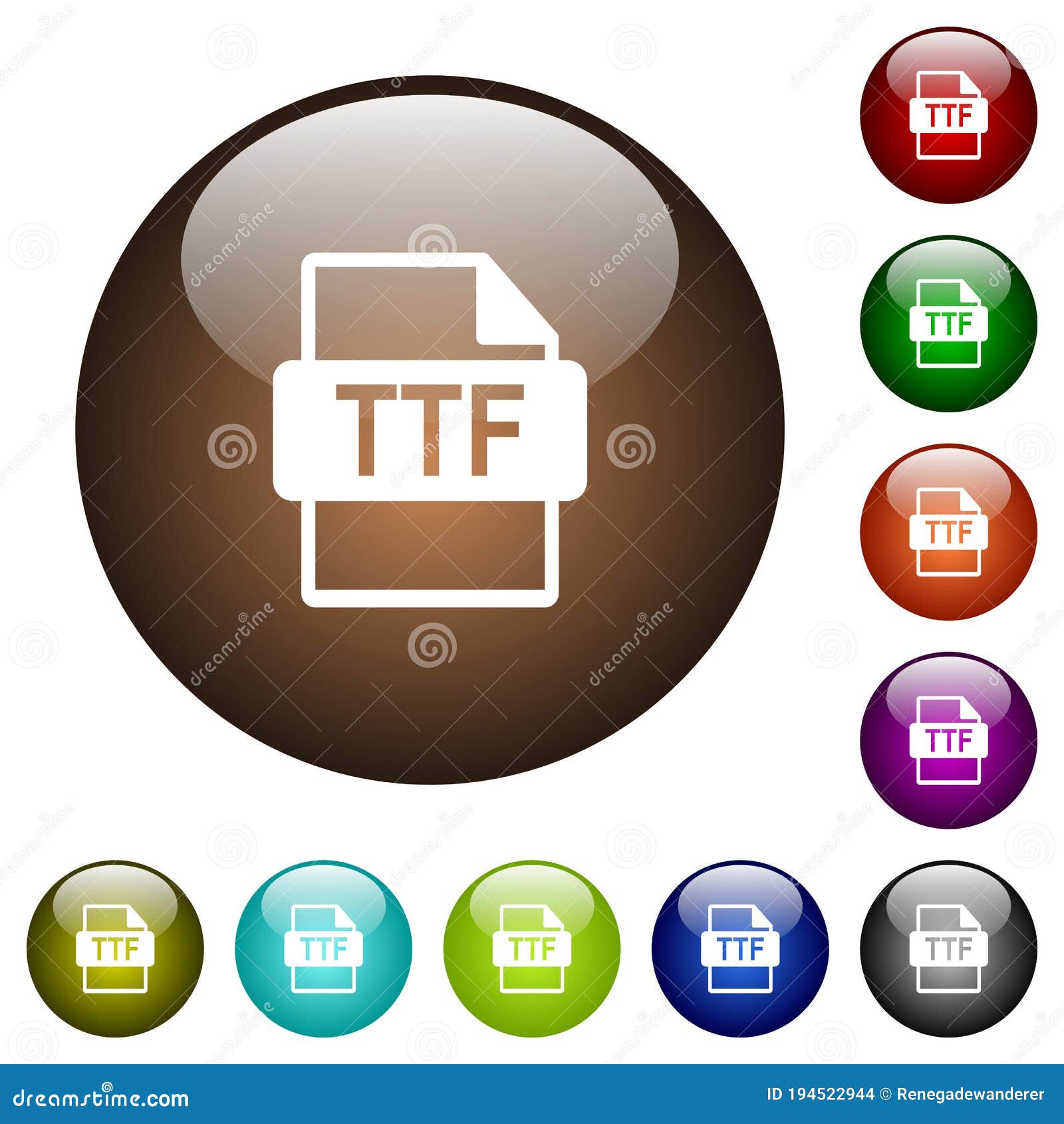 TTF File Format Color Glass Buttons Stock Vector - Illustration of ...