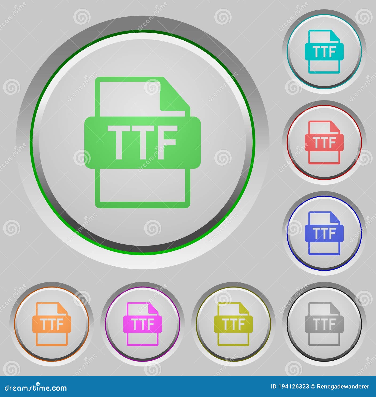 TTF File Format Push Buttons Cartoon Vector | CartoonDealer.com #194126323