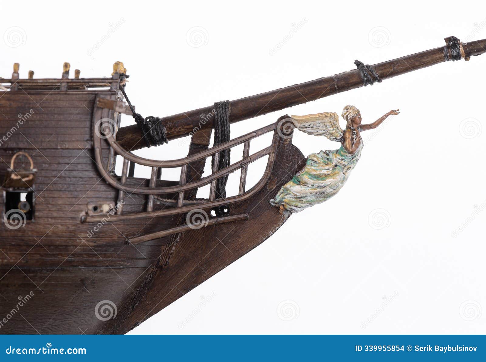 The Bow of a Pirate Ship Isolated on White Stock Photo - Image of ...