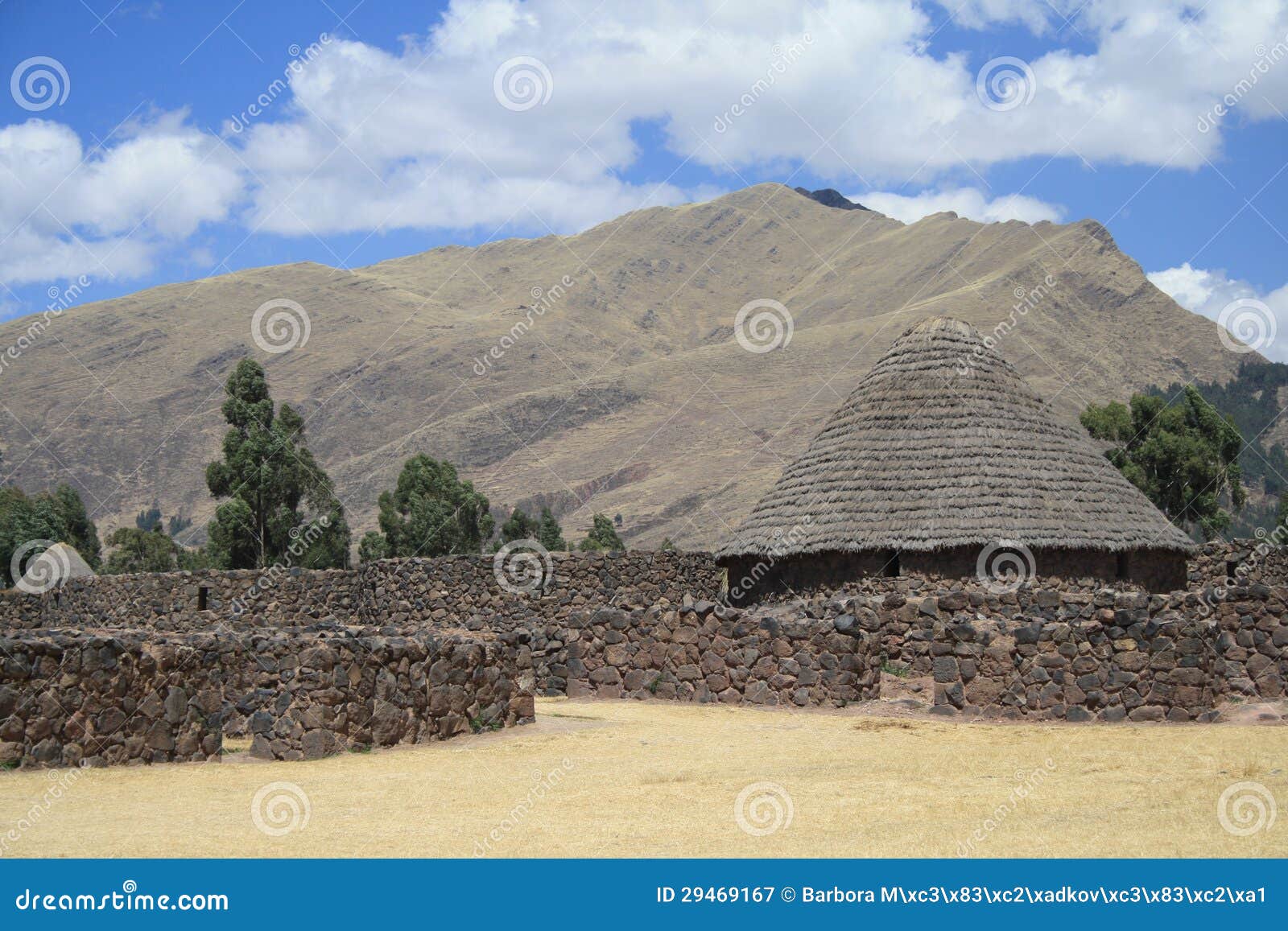 TThe Remains of the Inca Buildings Stock Image - Image of shrub ...