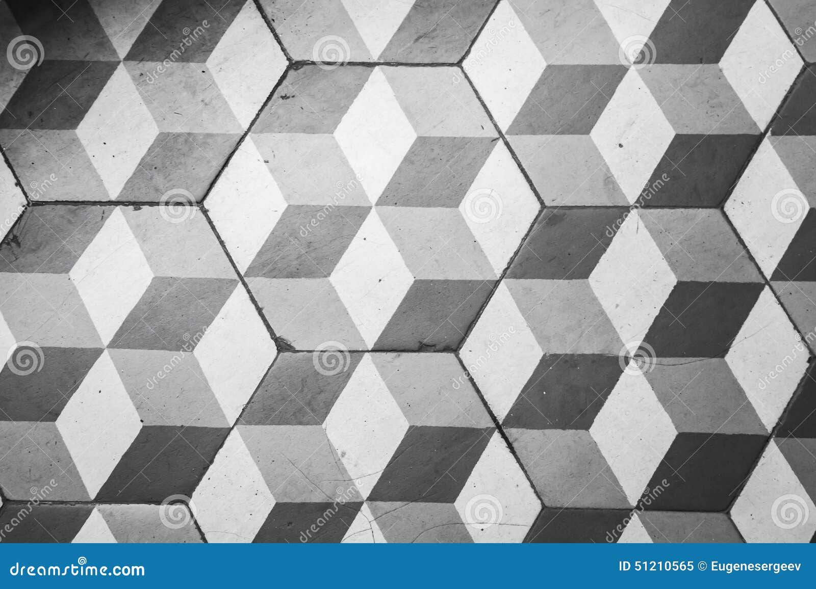 Ttiling on the Floor, Retro Style Cubic Pattern Stock Image - Image of ...