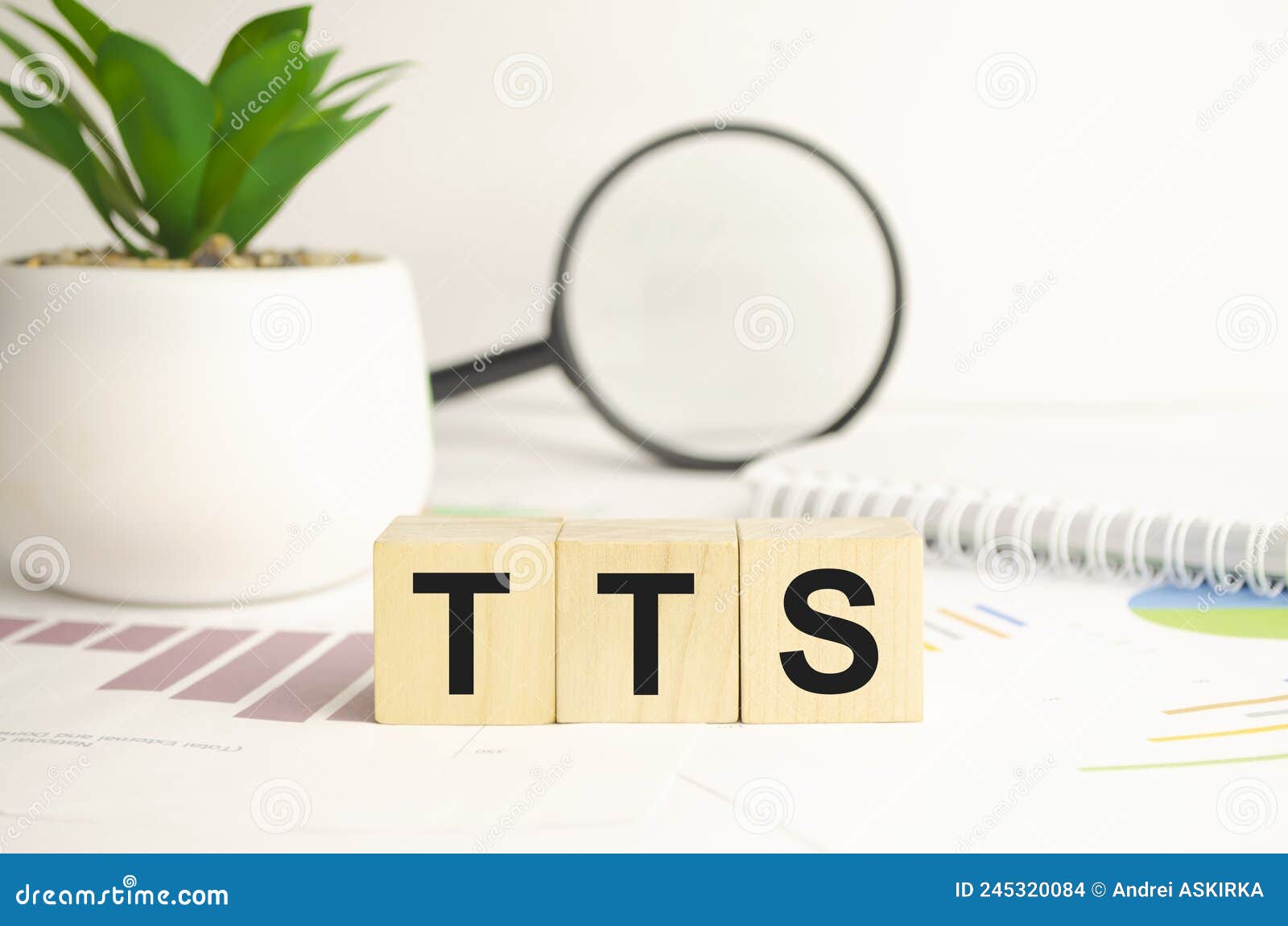 Tts Sign on Wooden Cubes and Magnifier Stock Photo - Image of tracking ...