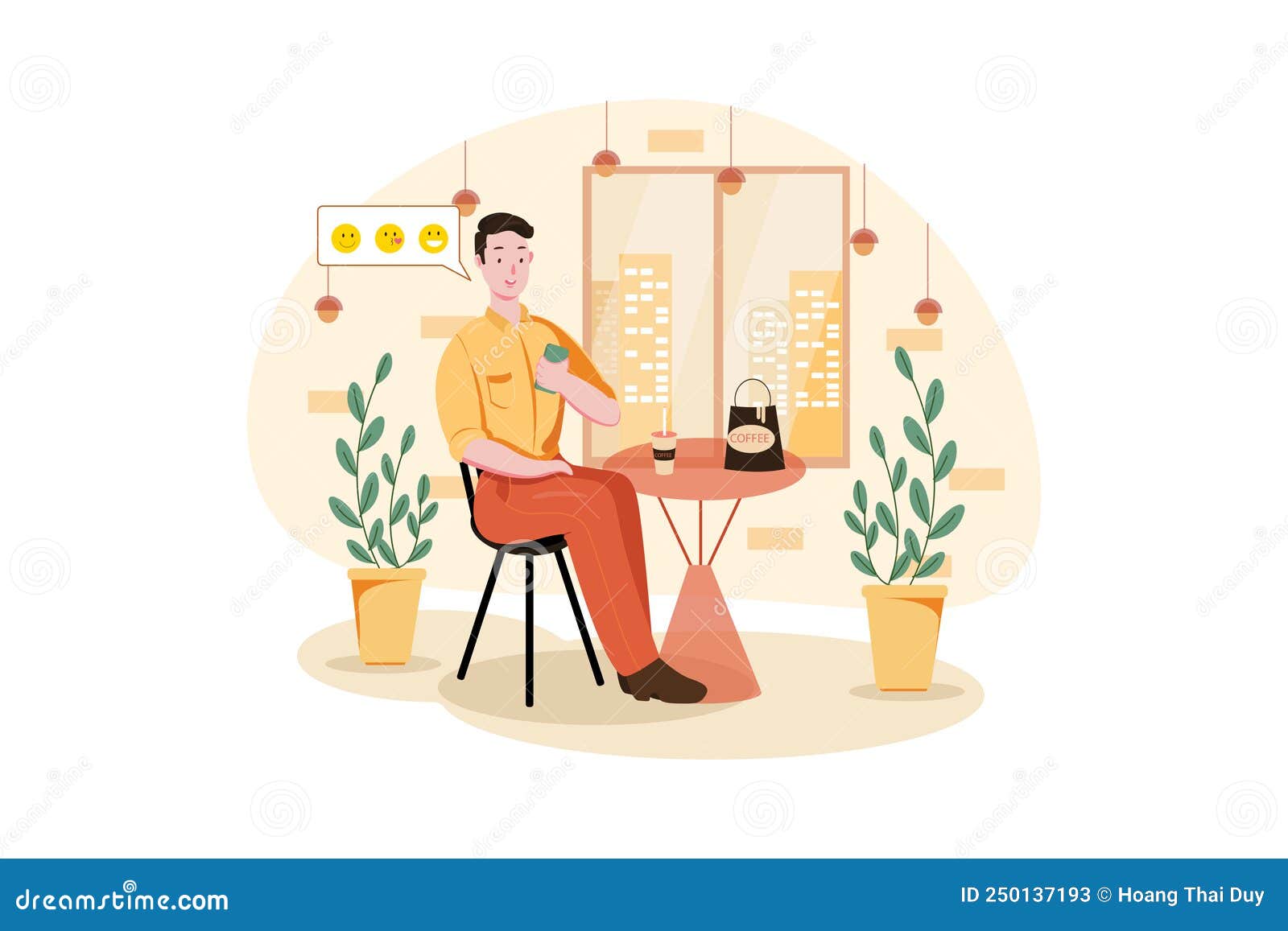 Businessman Giving Feedback for the Coffee Shop Service Stock Vector ...
