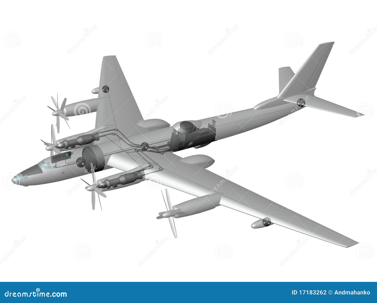 Tu-119. Nuclear aircraft. stock illustration. Illustration of cockpit ...