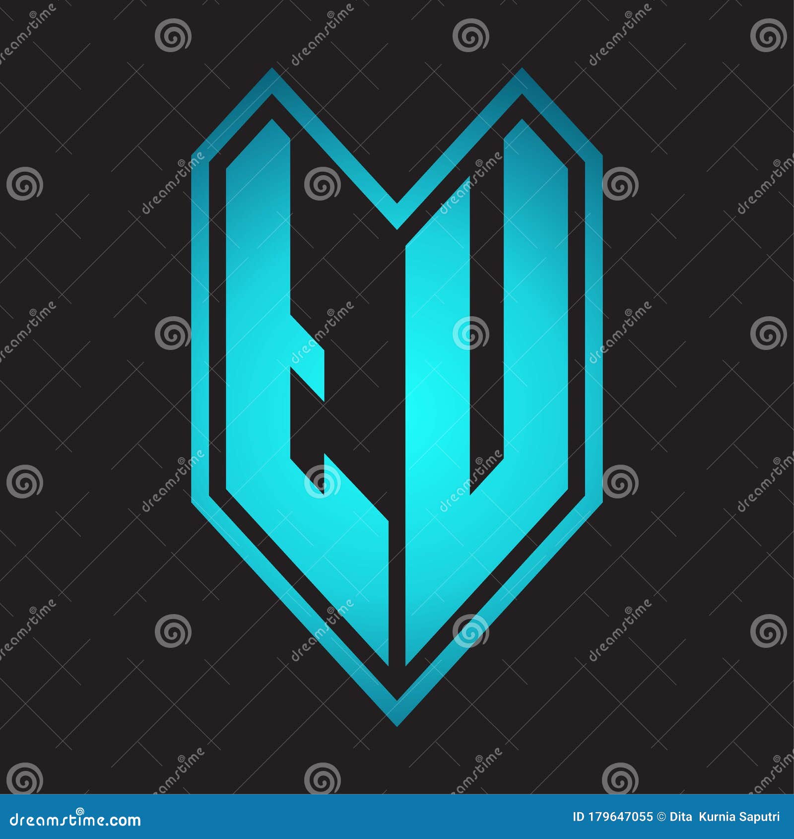 TU Logo Monogram with Emblem Line Style Isolated on Blue Gradient ...