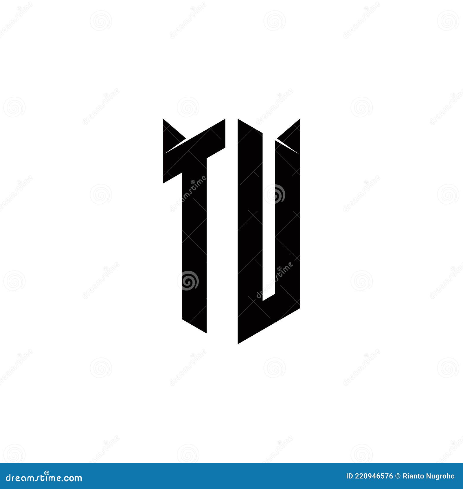 Tu Logo Monogramm Mit Schild Form Designs Vorlage Vektor Abbildung ...