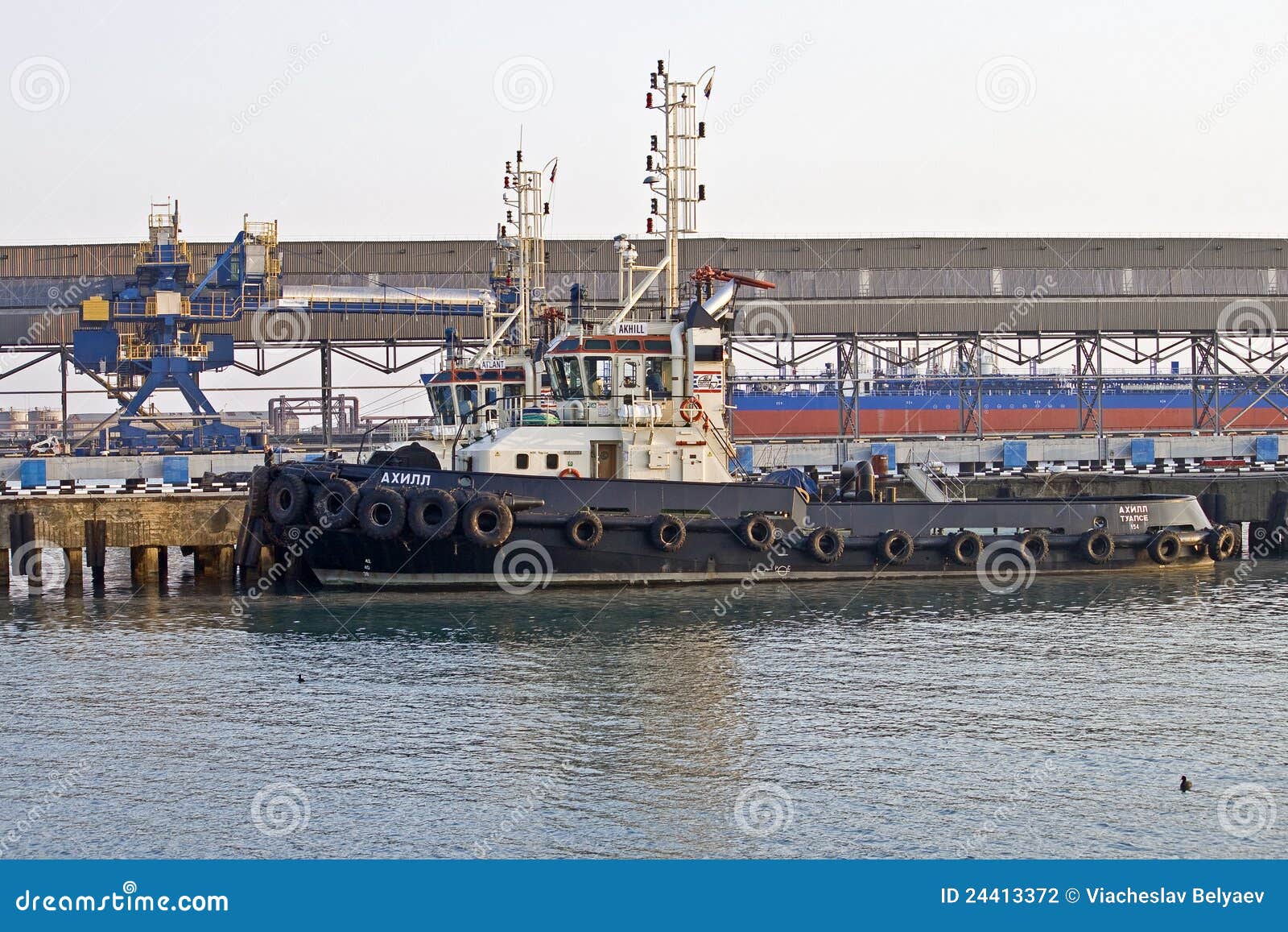 Tuapse sea port editorial photography. Image of russia - 24413372
