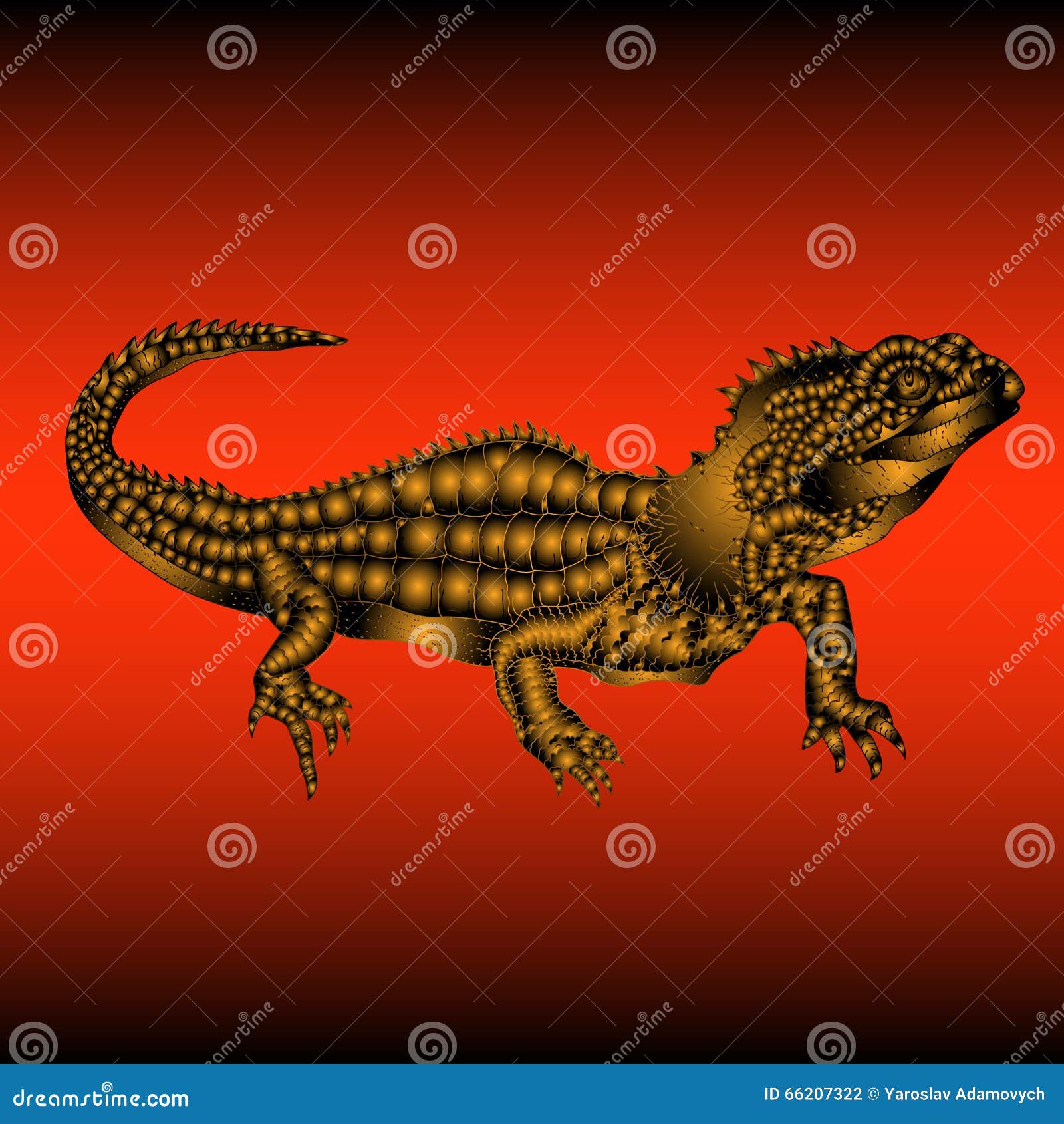 Gold Lizard Logo. Cartoon Vector | CartoonDealer.com #51484753