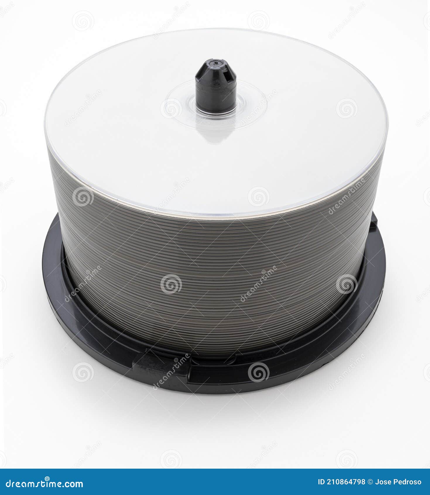 Tub Pack of 50 Blank BluRay DVDs CDs. Isolated on White Background ...