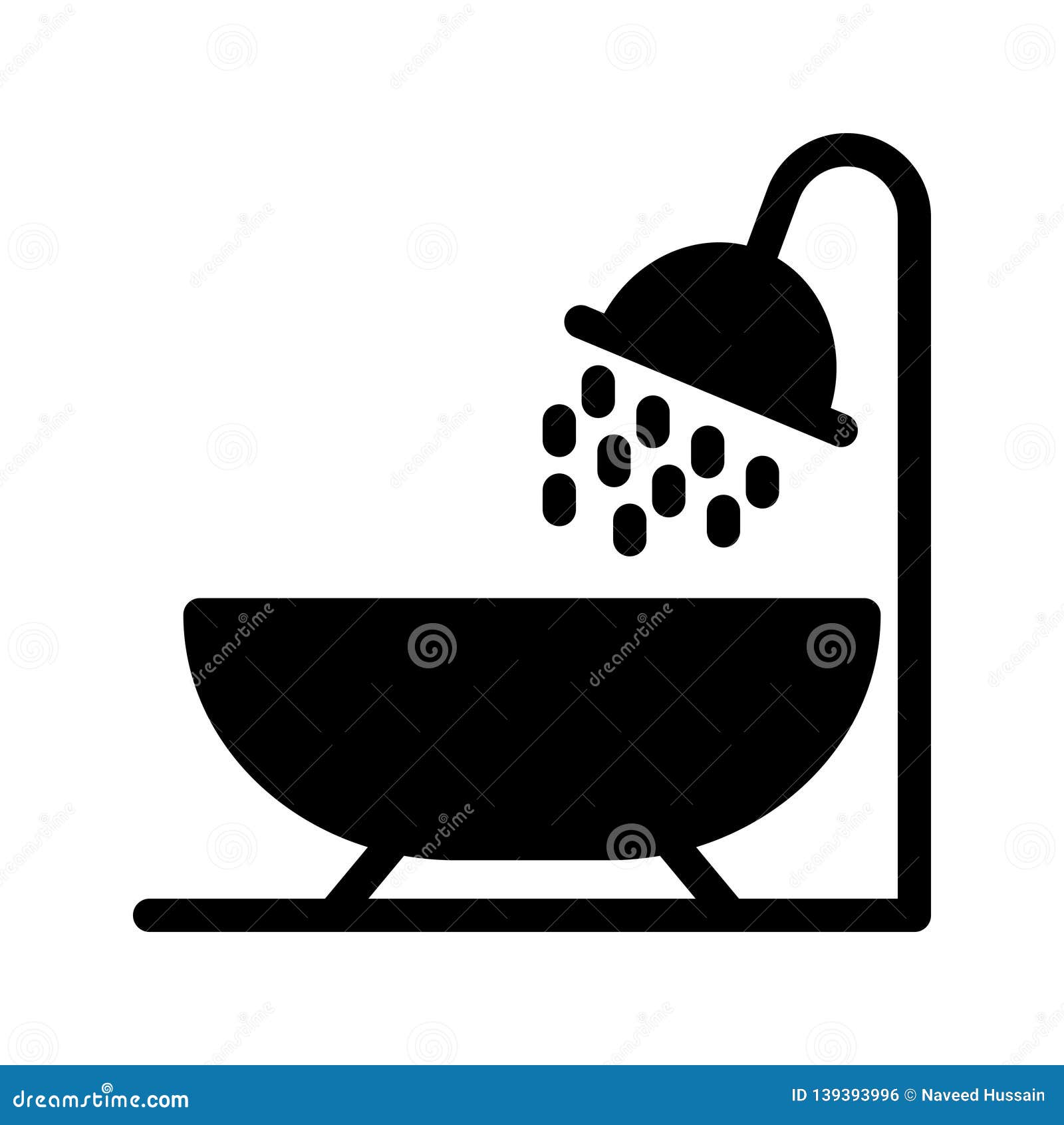 Tub glyph flat vector icon stock vector. Illustration of element ...