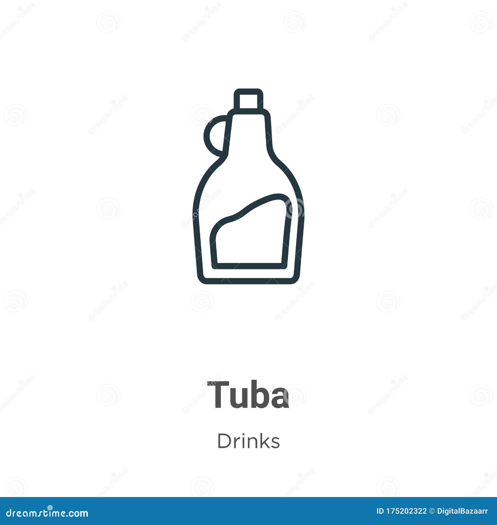 Tuba Outline Vector Icon. Thin Line Black Tuba Icon, Flat Vector Simple ...