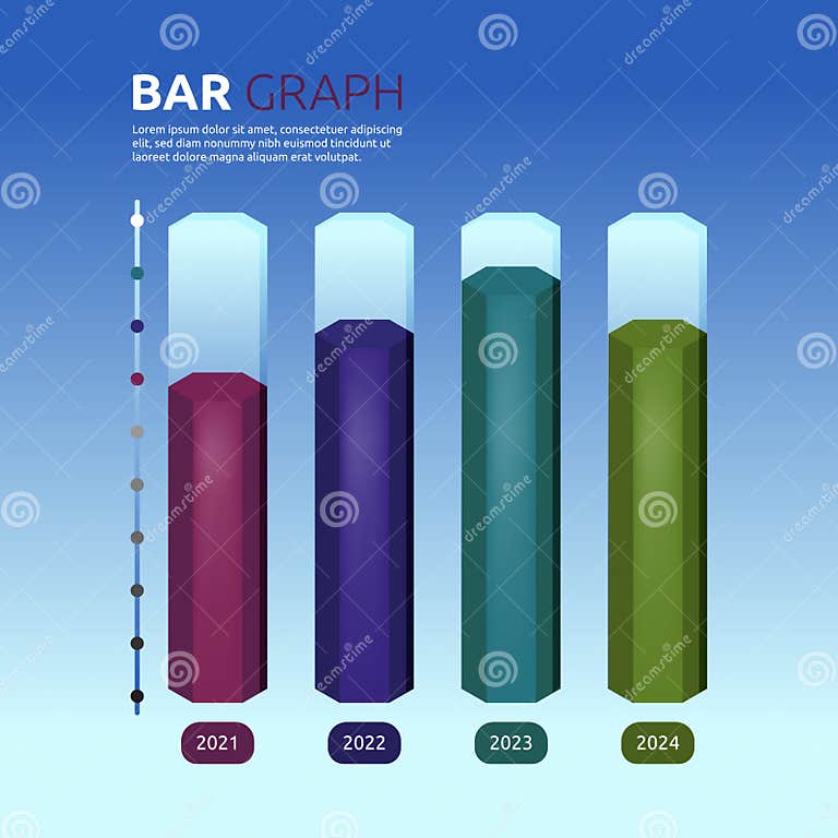 Tube Bar Graph Chart Statistic Data Infographic Template Stock Vector ...