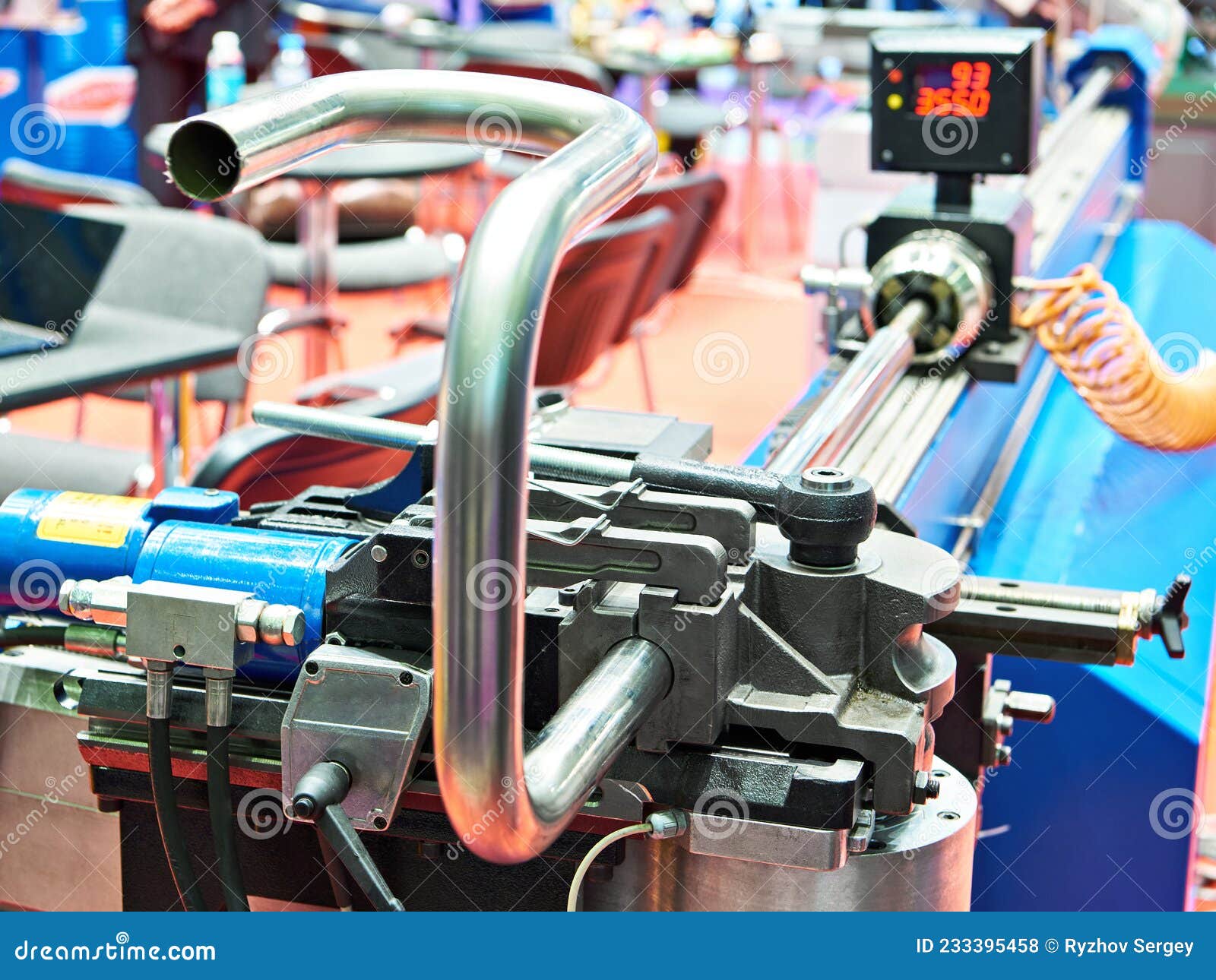 Tube bending machine stock photo. Image of curve, machining - 233395458
