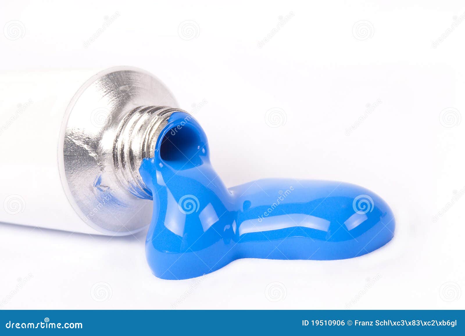 Tube Bleu De Compression De Substance Gluante Photo stock - Image du ...