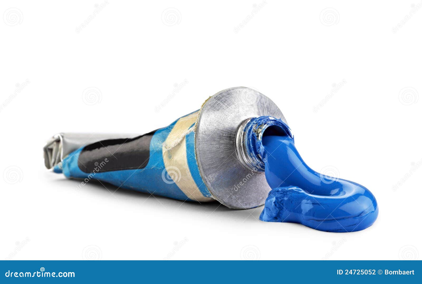 A tube with blue oil paint stock photo. Image of flowing - 24725052