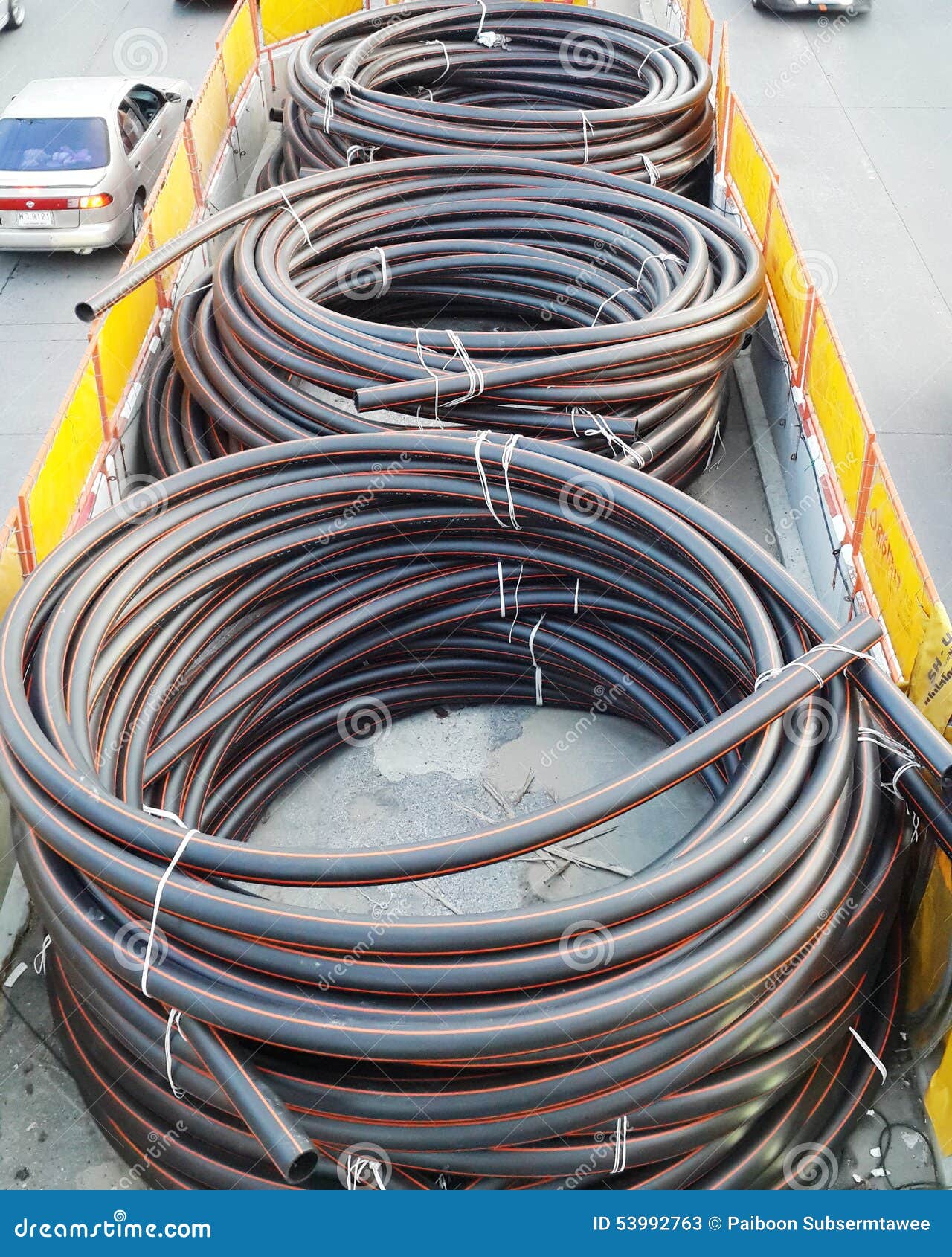 Tubes Cable for Construction Editorial Stock Photo - Image of street ...