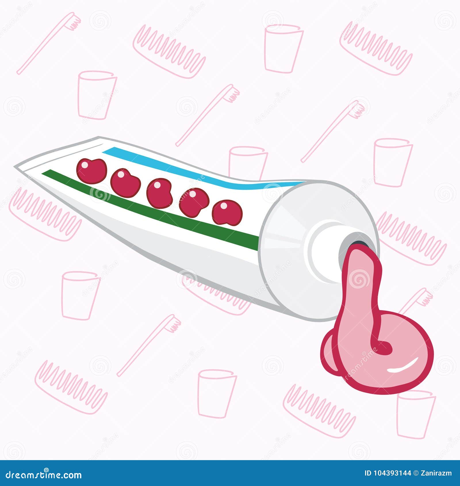 A Tube of Cherry Toothpaste Stock Vector - Illustration of smell ...