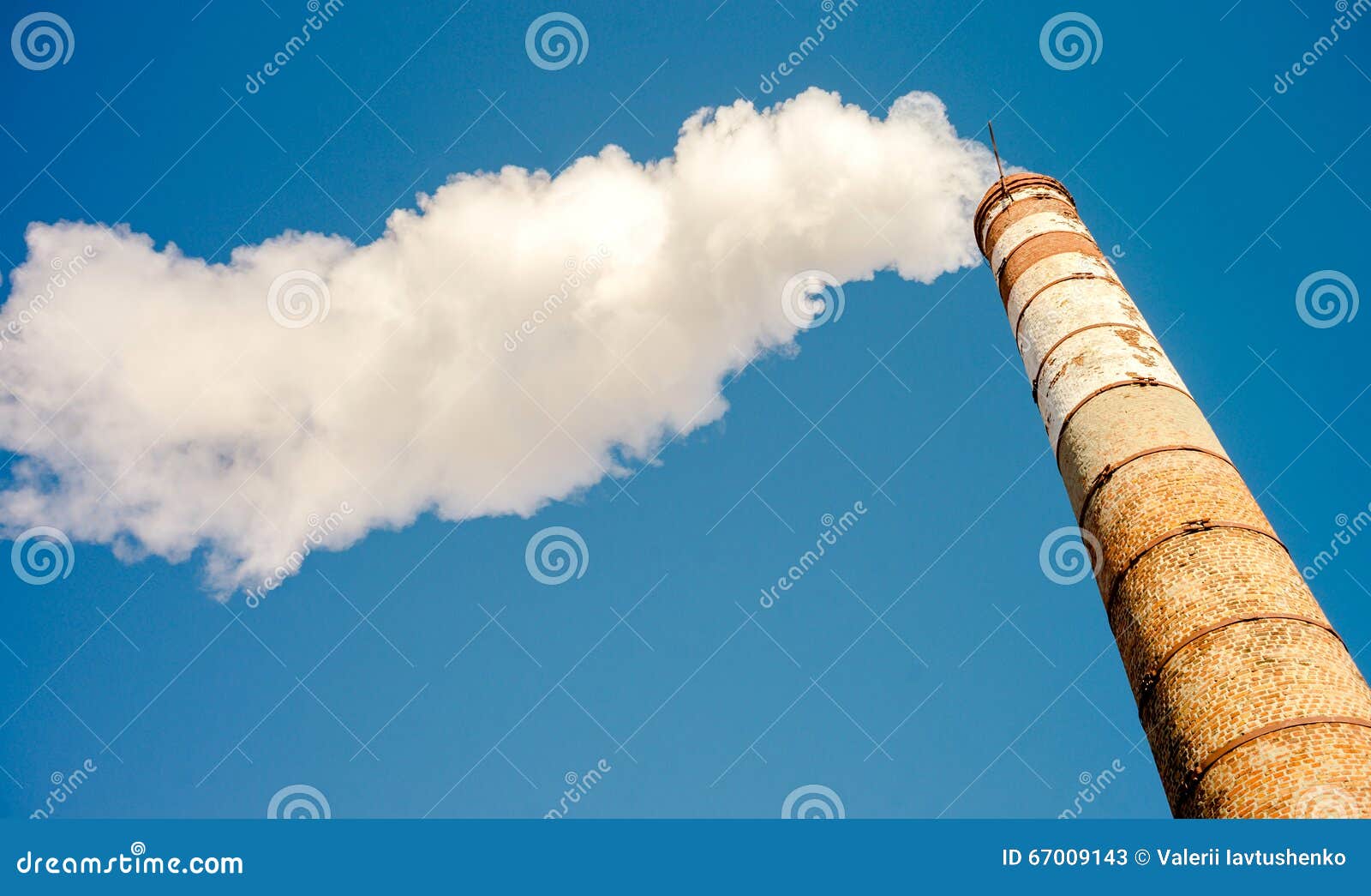 Cloud Of Steam And Smoke From An Incinerator Chimney In Front Of A ...