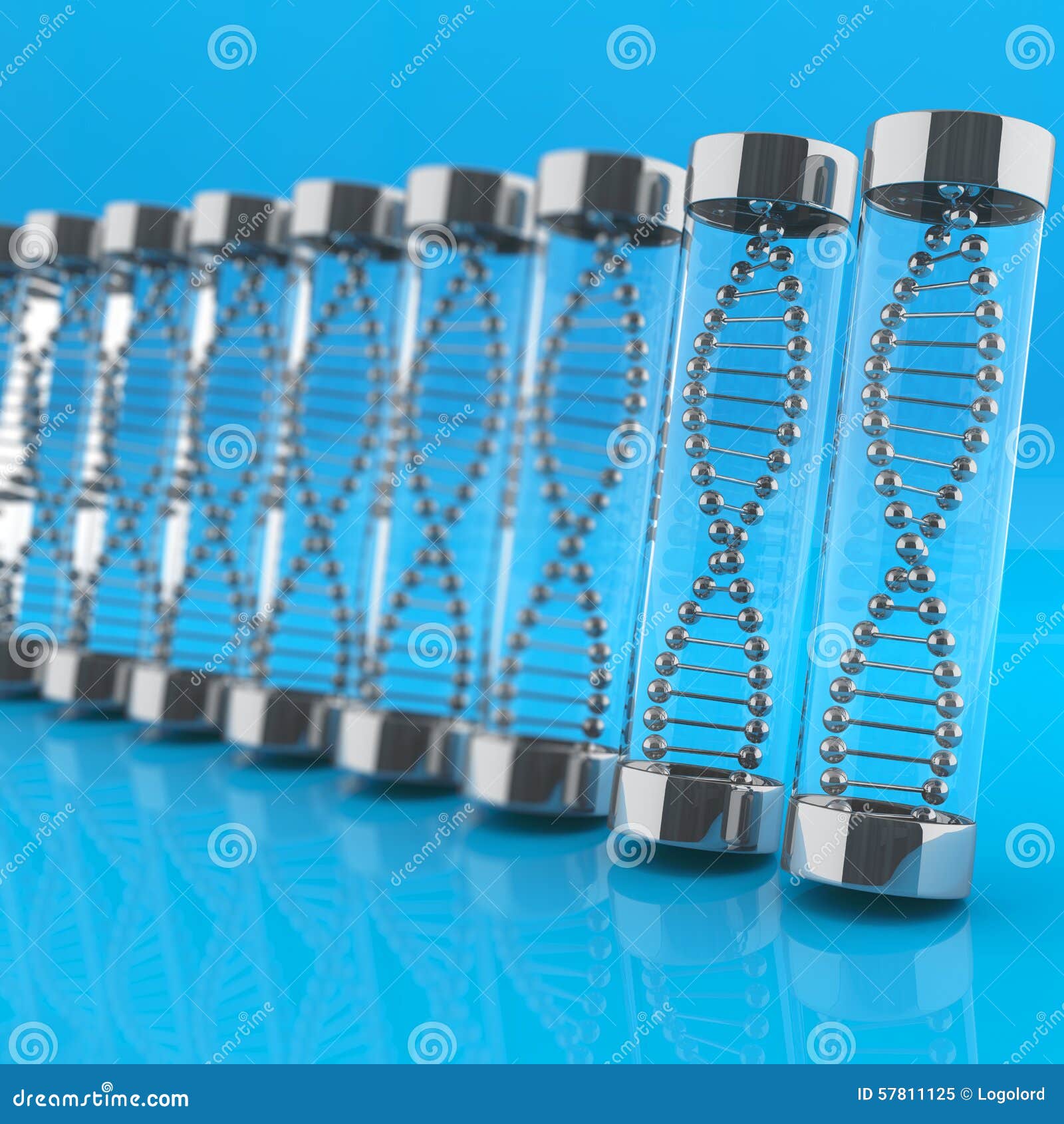Tube with DNA molecules stock illustration. Illustration of evolution ...