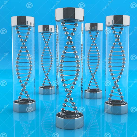 Tube with DNA molecules stock illustration. Illustration of chemistry ...
