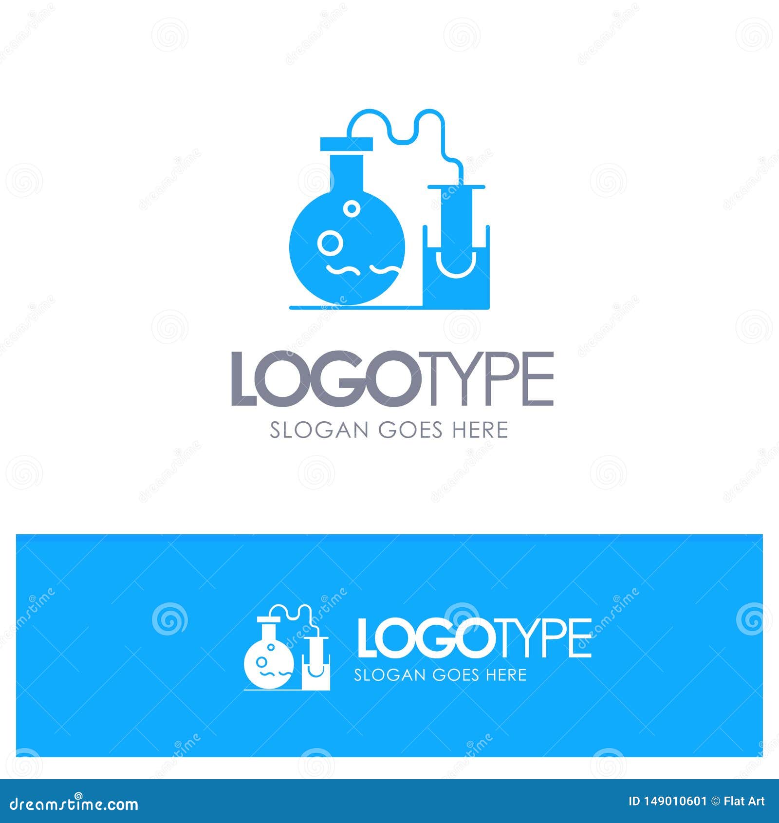 Tube, Flask, Lab, Science Blue Solid Logo with Place for Tagline Stock ...