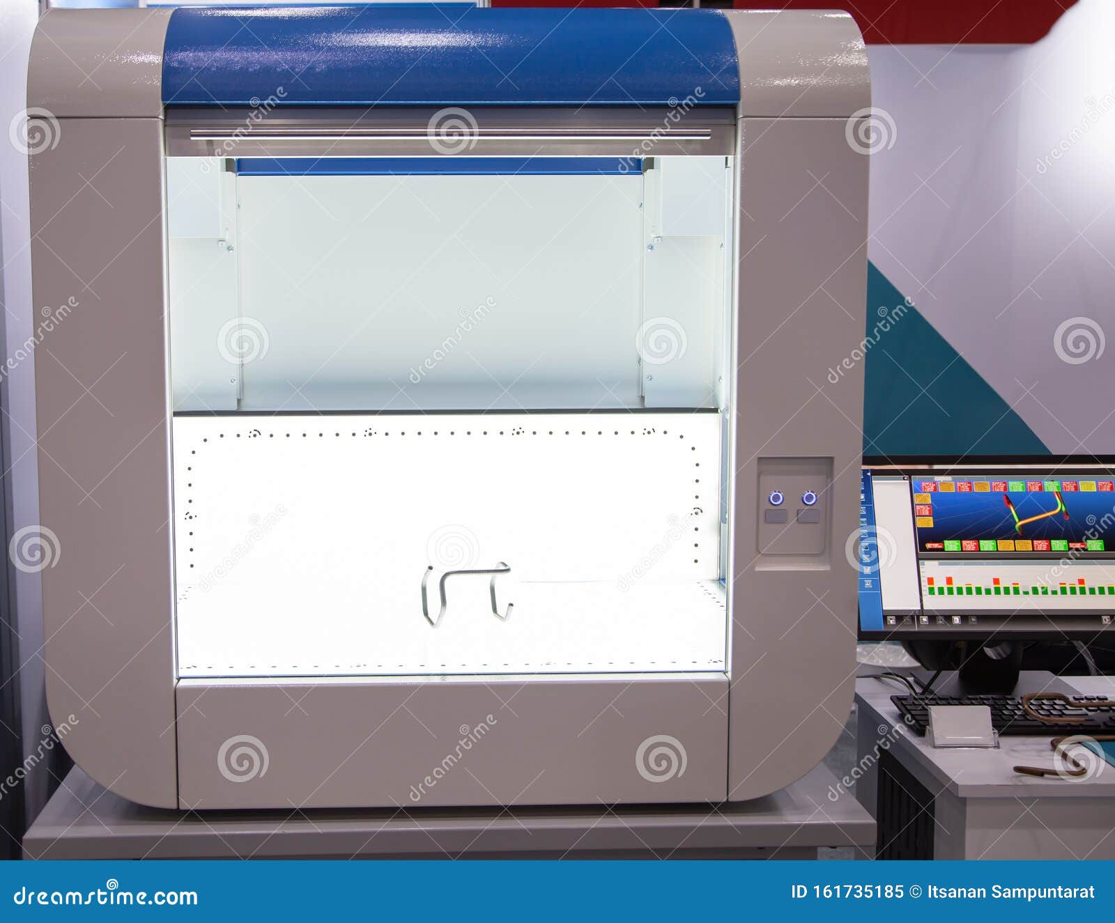 Tube inspection machine stock image. Image of measuring - 161735185