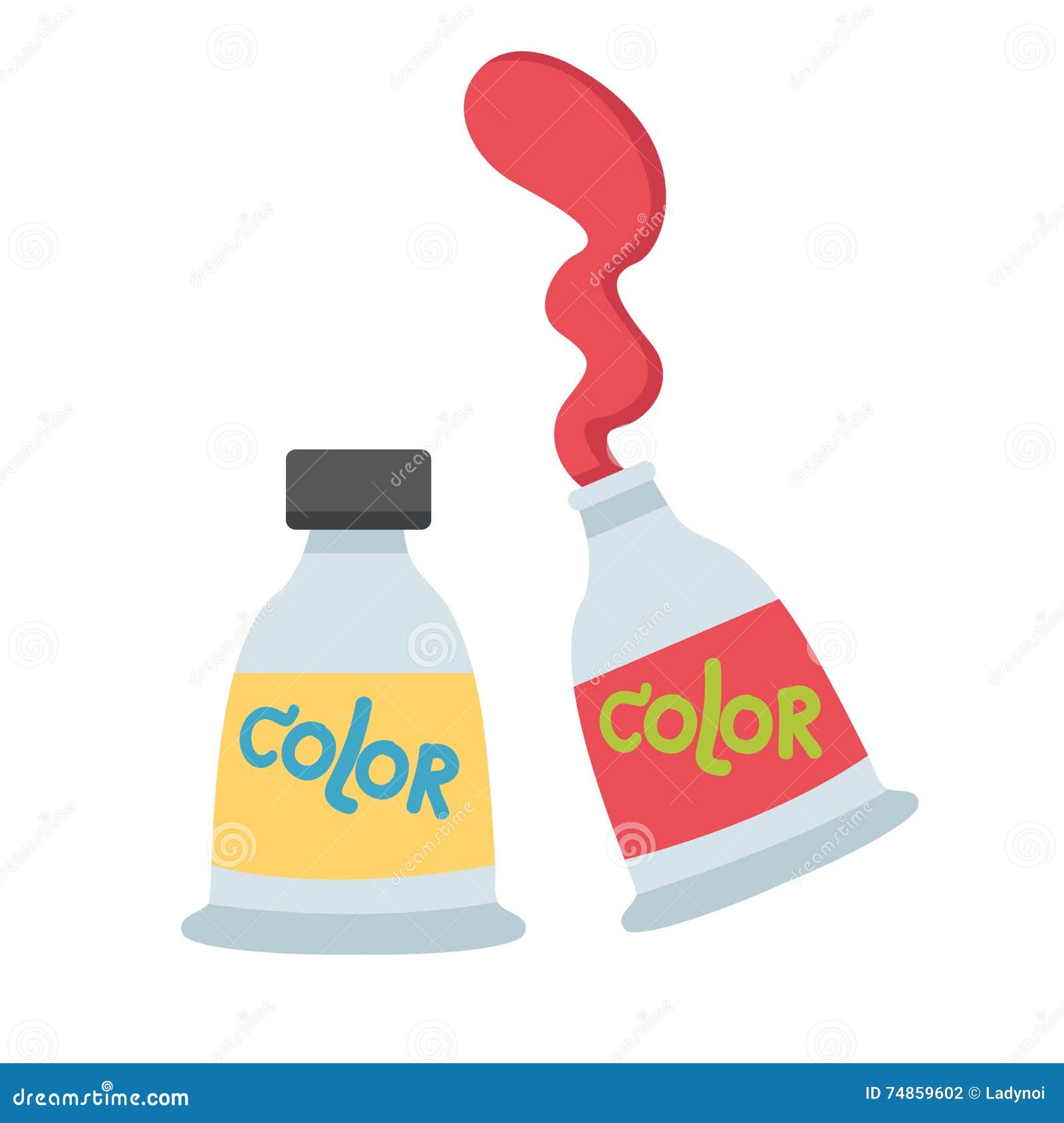 Tube of paint stock vector. Illustration of acrylic, descriptive - 74859602