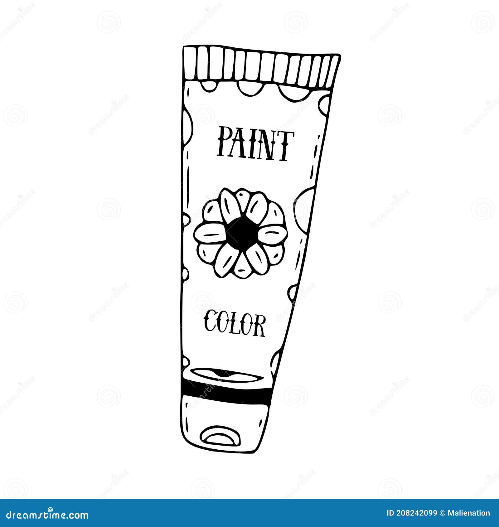 Tube of Paint. Outline Art Icon Stock Vector - Illustration of isolated ...
