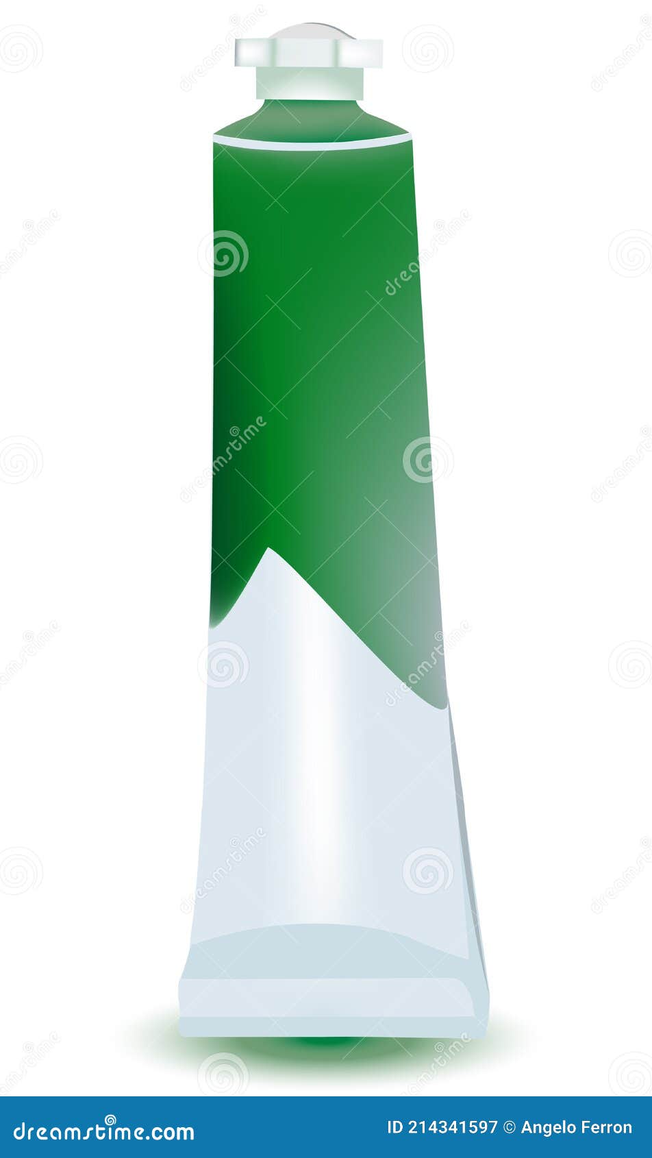 Tube Tempera Green Tube Tempera Green Tube Tempera Green Cartoon Vector ...