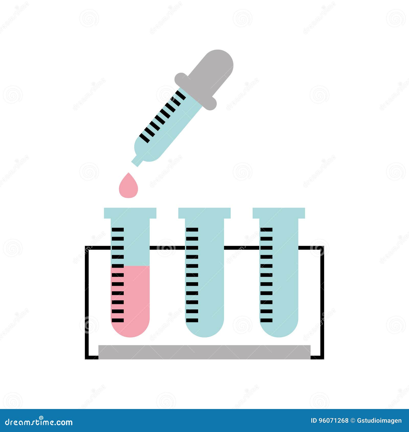 Tube test with dropper stock vector. Illustration of container - 96071268