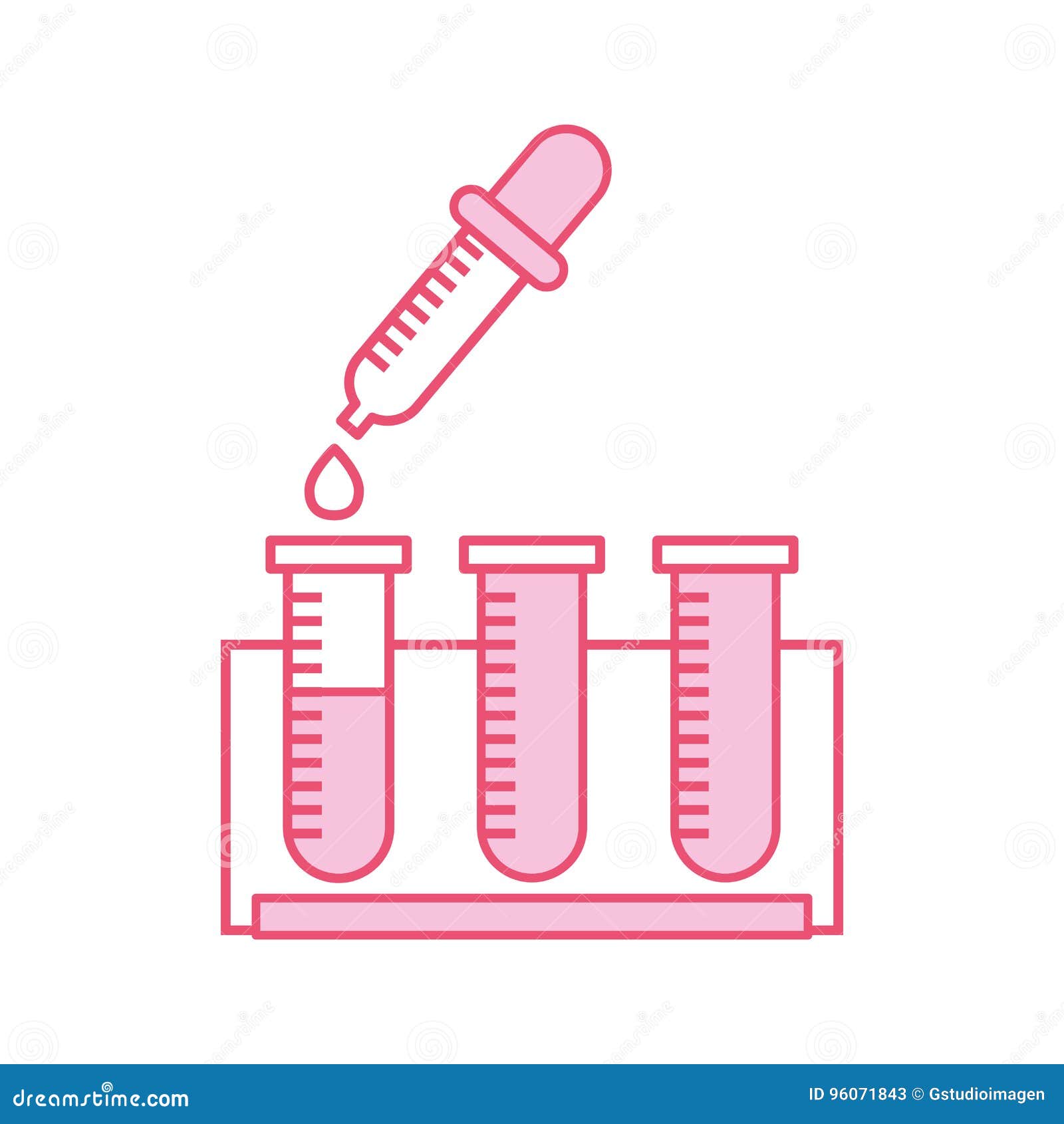 Tube test with dropper stock vector. Illustration of illness - 96071843