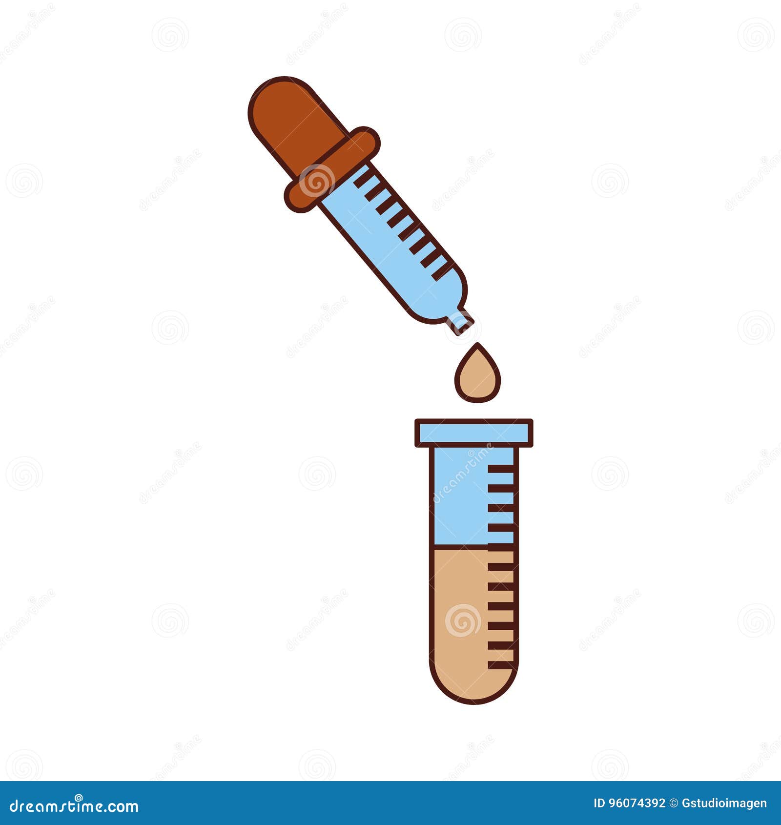 Tube test with dropper stock vector. Illustration of drug - 96074392