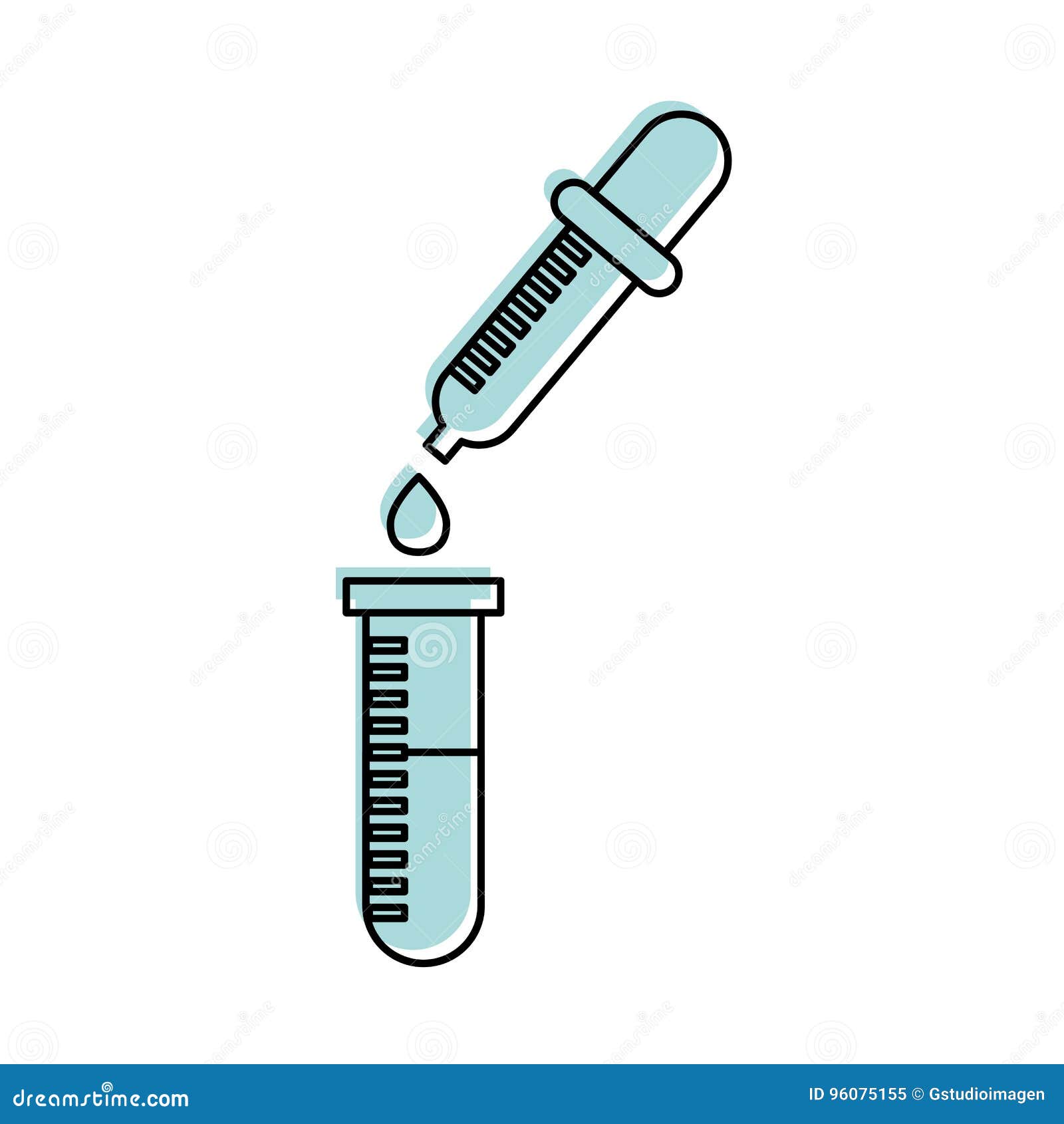 Tube test with dropper stock vector. Illustration of drop - 96075155